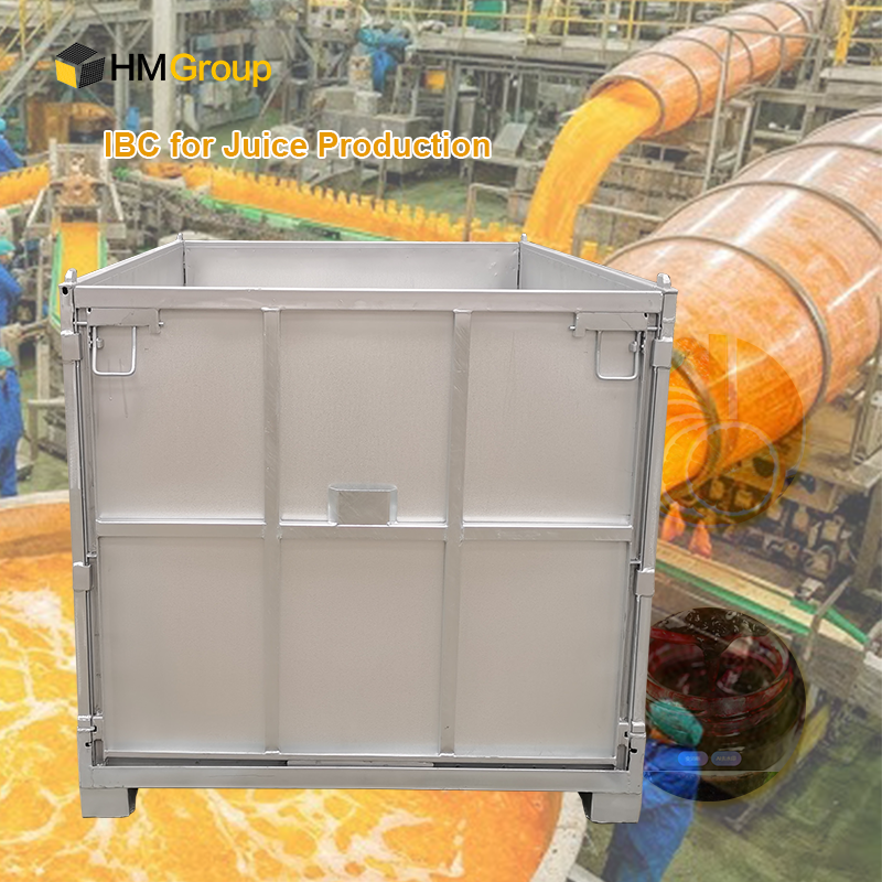 Zinc Transport Juice Industry Stackable Foldable Steel Collapsible ...