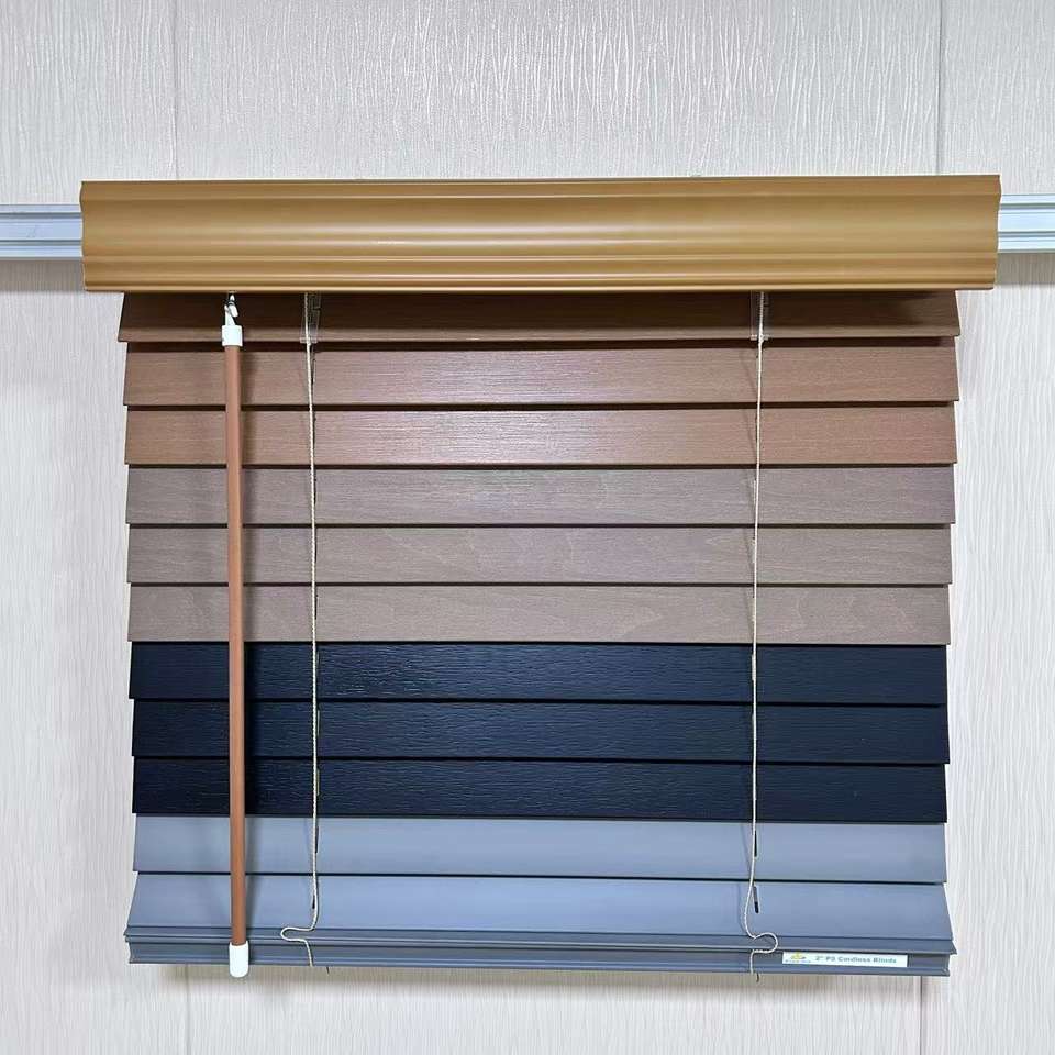 Window Shine 2" Cordless PS Grey Blinds H Type Bottom Rail Horizontal ...