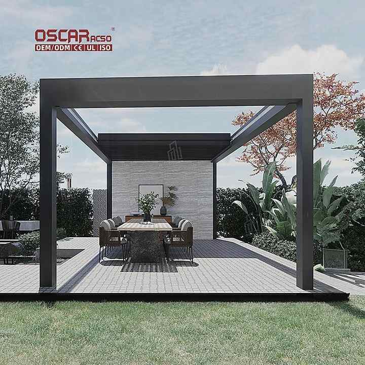 Low Moq Waterproof Luxury Outdoor Gazebo Pergola Aluminum Roof Led ...