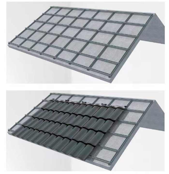 CIGS 30W 300W BIPV Solar Roof Tiles Double Glass Shingle Panel Thin ...