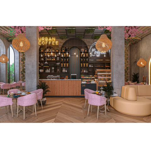 Modern Coffee Shop Decoration Cafe & Bar Design Interior Cafeteria ...