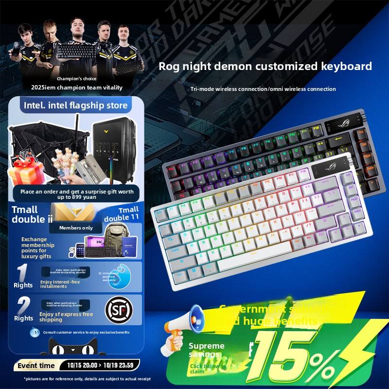 Rog Demon X Three-Mode Mechanical Keyboard Oled Display Full-Key Hot ...
