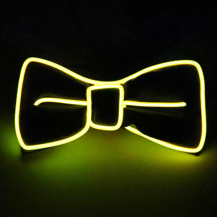 Adjustable Neon Nightlife Light up Bow Tie Men's Glow LED Tie for Party ...