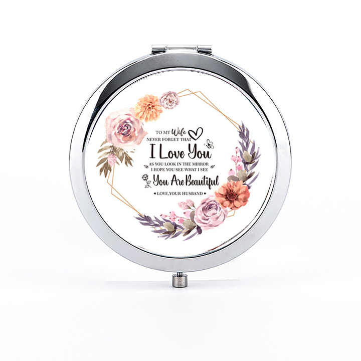 Wholesale Custom Blessing Logo Makeup Pocket Mirror 7CM Double Side ...