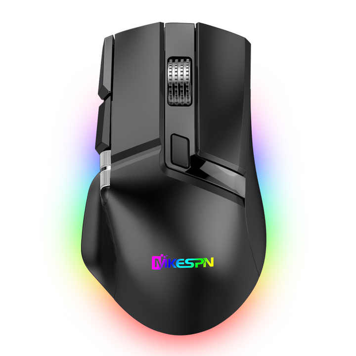 MKESPN RGB Wireless Gaming Mouse - 10-Key Double Wheel