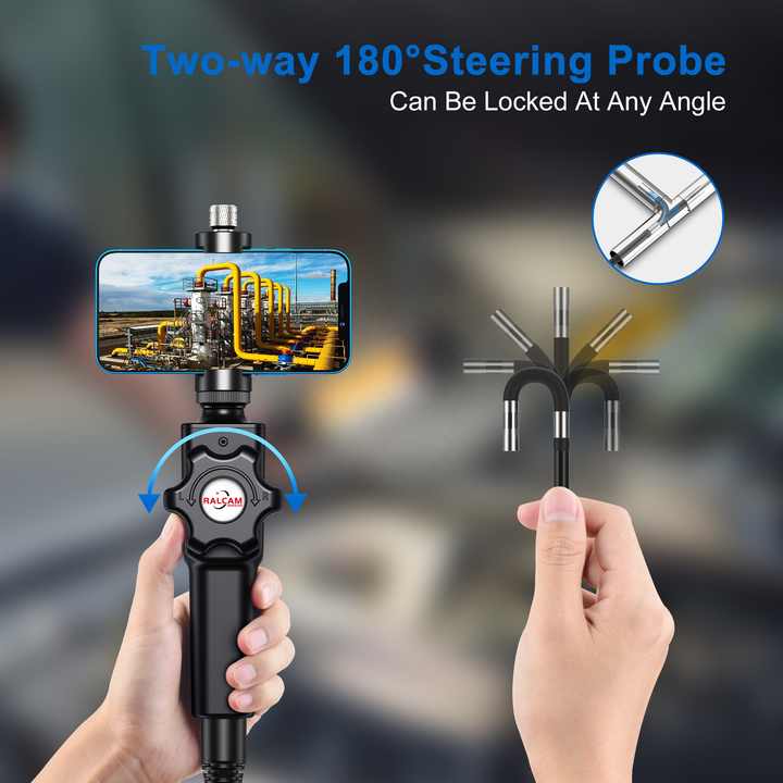 Ralcam 4 Way Cellphone Articulating Borescope 6.2MM Handheld Visual ...