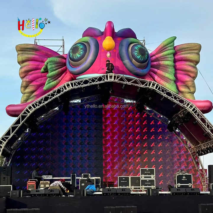 Outdoor Huge Stage Decoration Prop Colorful Fish Inflatable Music ...