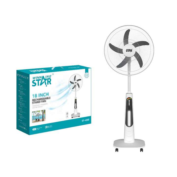 WINNING STAR ST-4208 Pedestal Fan - 18 Inch Solar Stand Fan