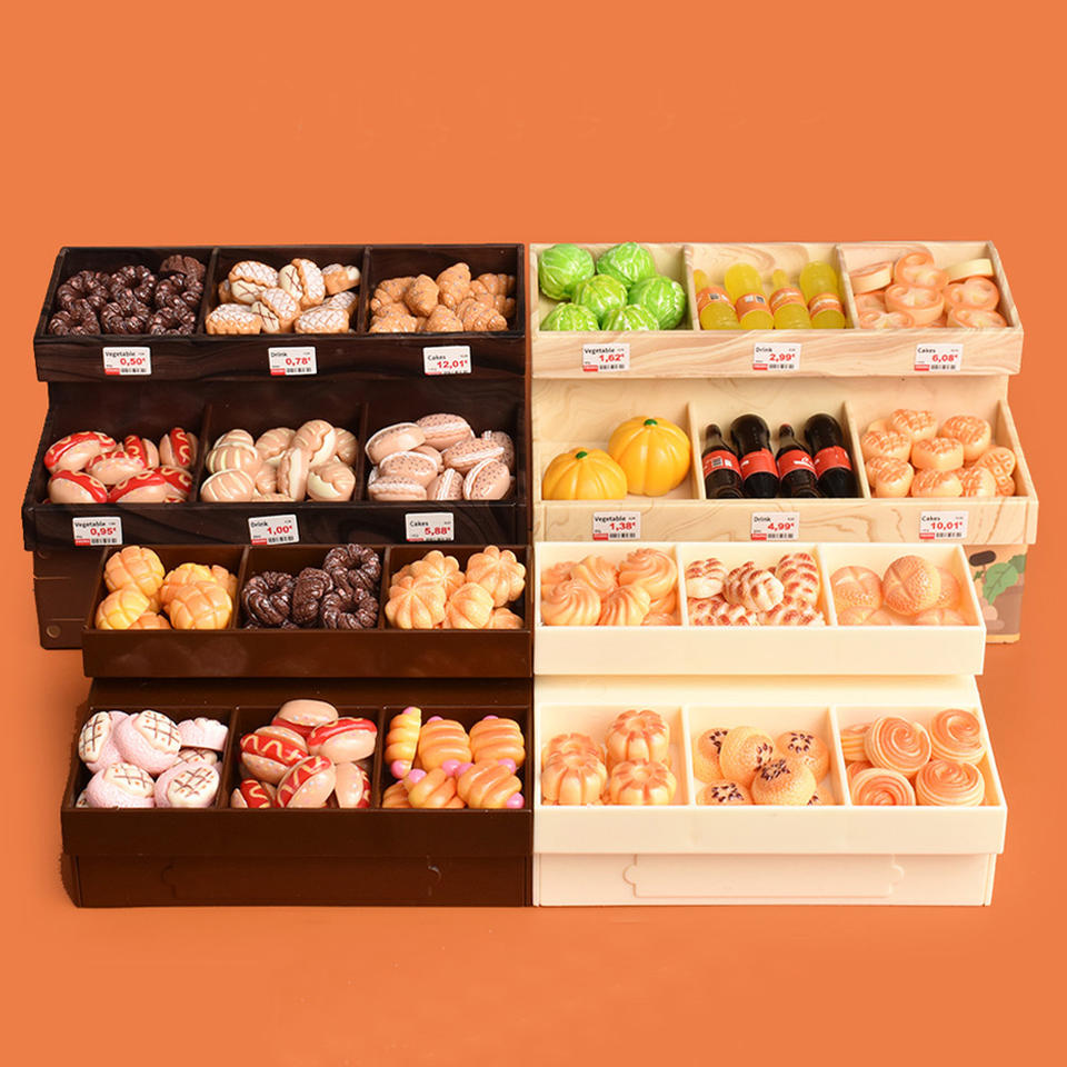 Mini Supermarket Shelves Resin Ornament for Diy Miniature Kitchen ...
