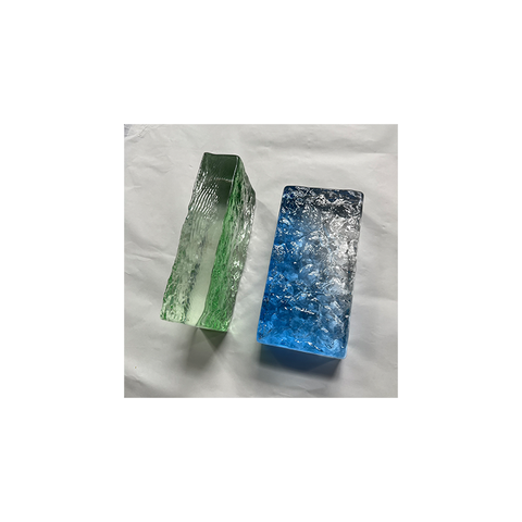 Gradient Color Glass Bricks Blocks Ice Crystal Solid Hot Melt Glass ...