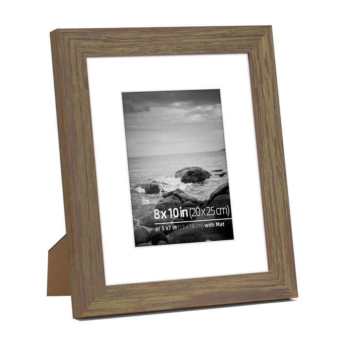 Wood Grain Embossed 8x10 Solid Wood Picture Frame Wall-Mounted and ...