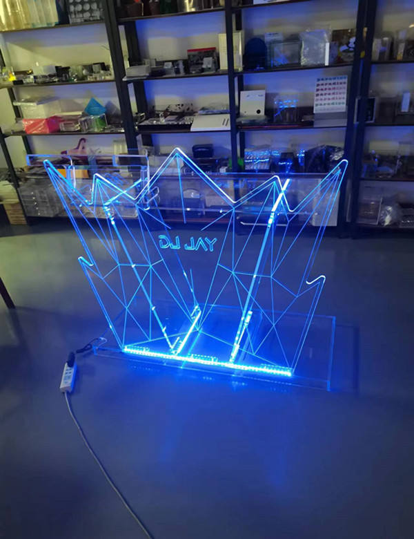 Transparent Acrylic DJ Music Table with LED Lights - Modern DJ Booth ...