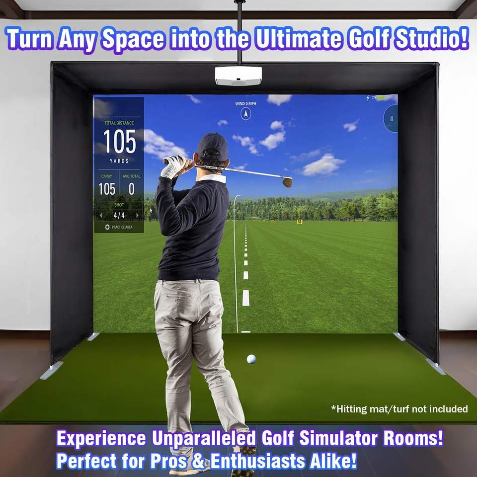 Factory Custom Size Golf Simulator Enclosure with Hitting Screen Indoor ...