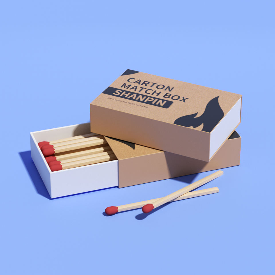 Wholesale Kraft Paper Long Wooden Stick Matches Box Small Folding Match ...