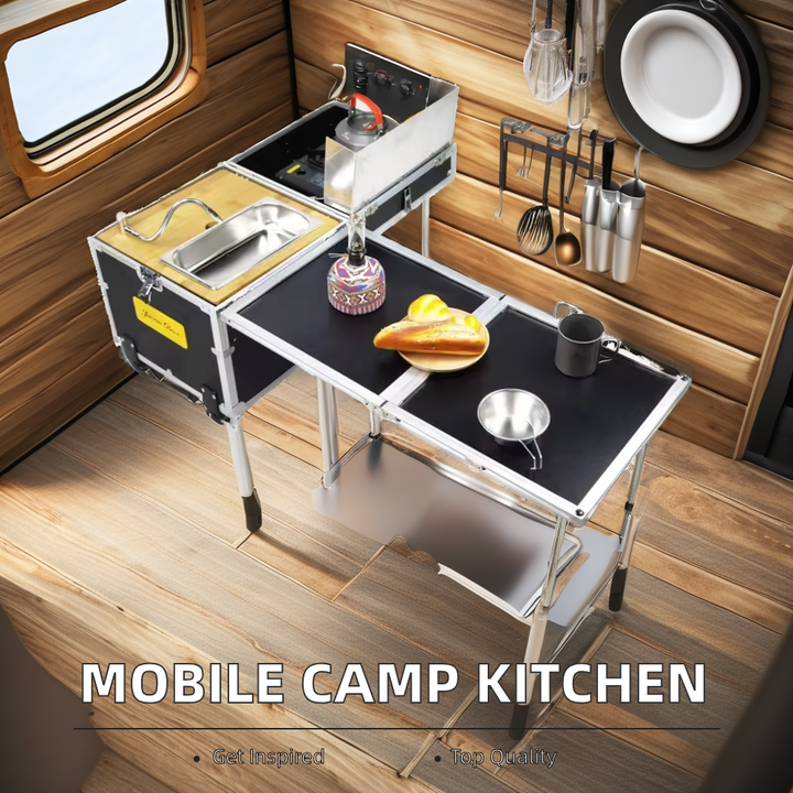 NB FAVOUR Portable Outdoor Camping Kitchen Multifunction Folding Mobile ...