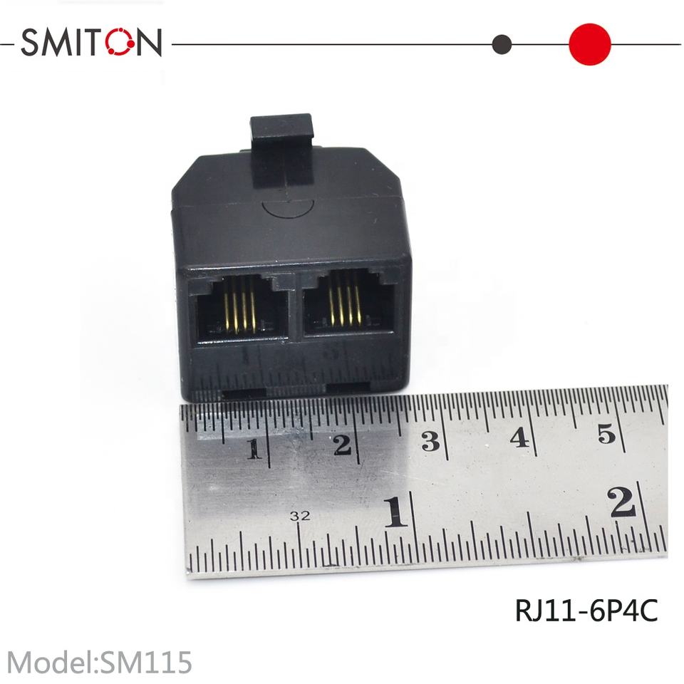 2 Way RJ11 Telephone Splitter 6p4c 6p6c Modular Jack Coupler 1 Male to ...