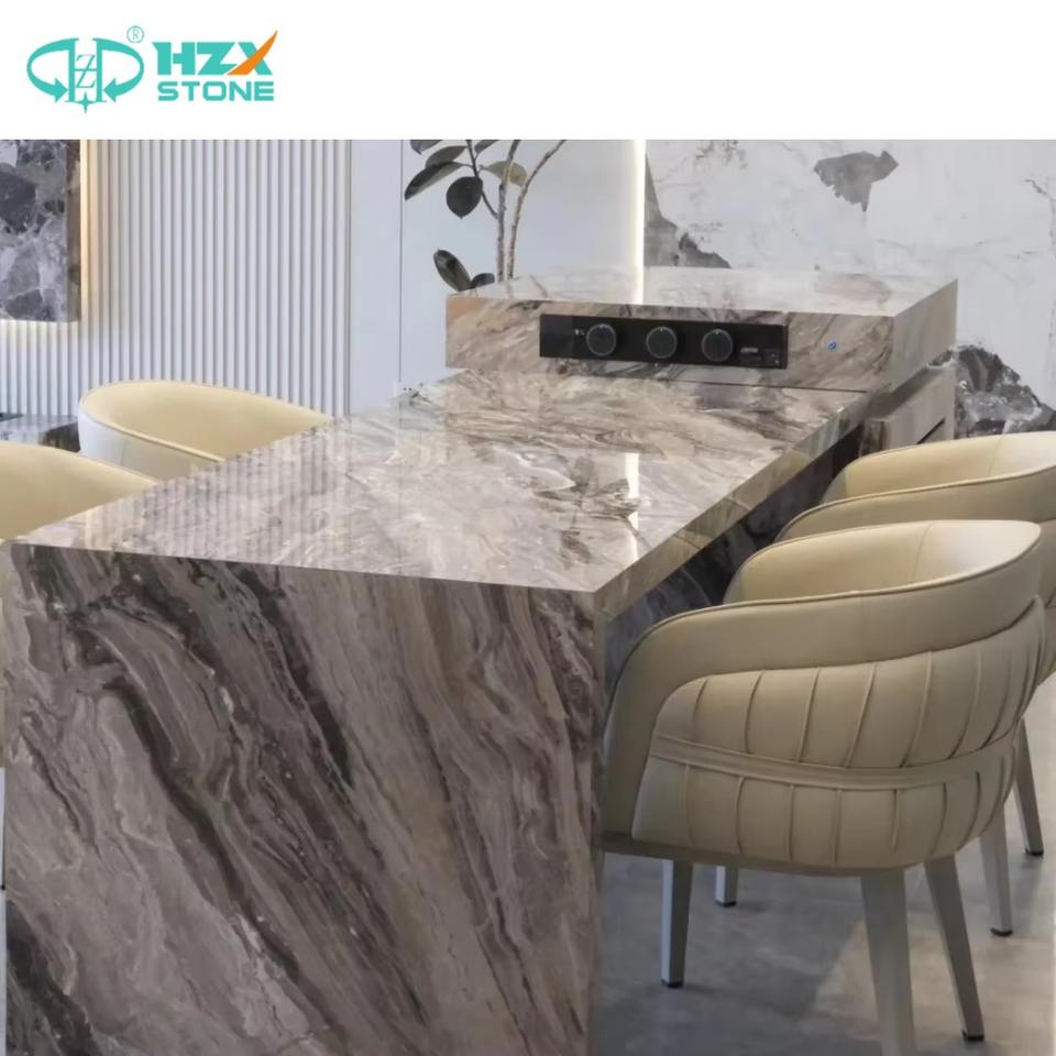 HZX Modern Natural Marble Table Countertops Vanity Tops & Dining Tops ...