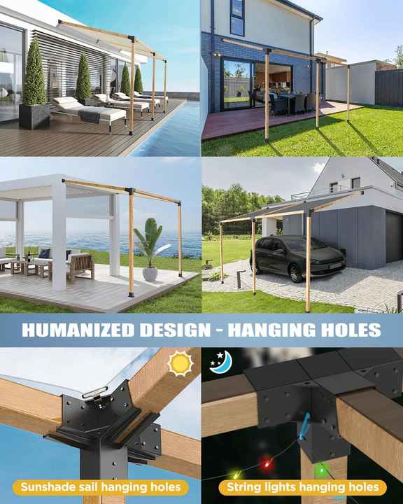 15 Slanted Roof Pergola Bracket Kit - Durable & Versatile