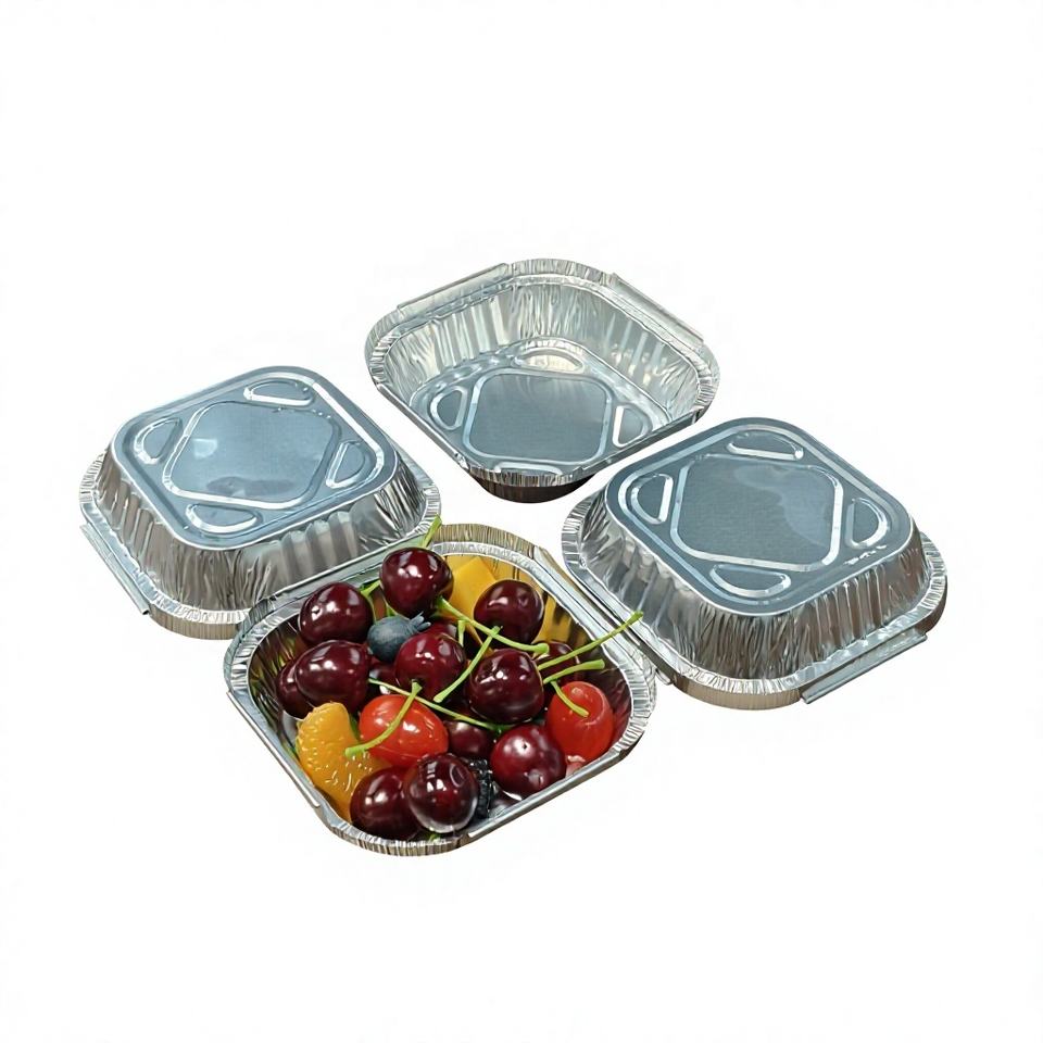 Customize 330ml Square Aluminum Foil Container 132x132x40mm Disposable ...