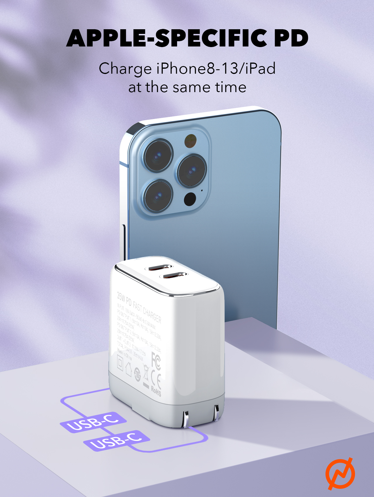 LDNIO A2528C New Product High Quality 35W Dual PD Fast Charger UK 3 Pin ...