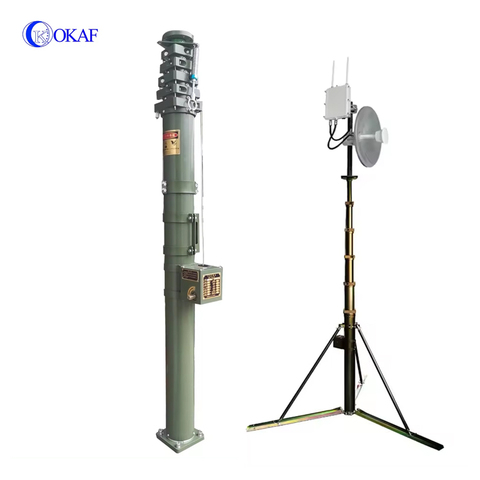Surveillance cctv camera mast pole tower vehicle mounted telescopic ...