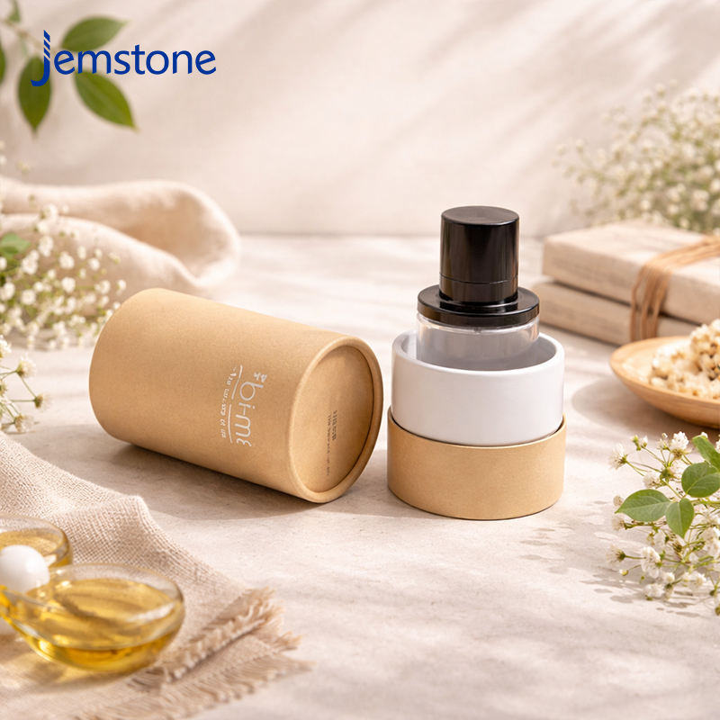 Custom Biodegradable Cosmetics Cardboard Paper Perfume Bottle Cylinder ...