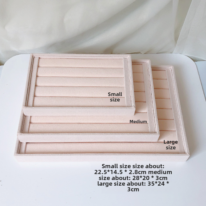 Beige Velvet Jewelry Display Tray Jewellery Plate Jewelry Shop Chain ...