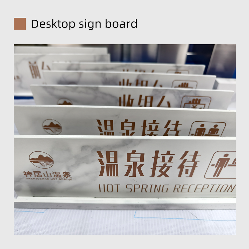Customized Stainless Steel Upright Desktop Display Sign for Office ...