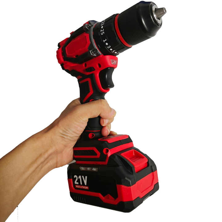 21V Lithium Ion Battery Hammer Drill Electric Screwdriver Brushless ...