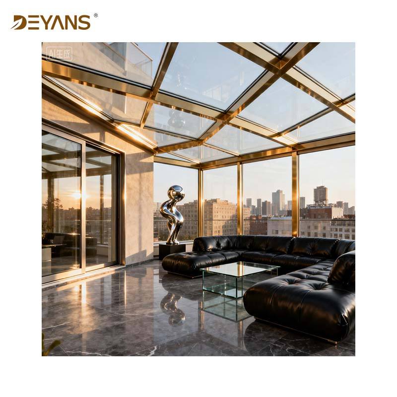 Modern Design Aluminium Freestanding Sunroom Double Glazed LOWE Glass ...
