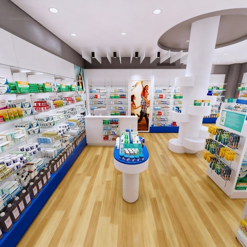 Custom Retail Medical Furniture Natural Health Shop Display Cabinet ...