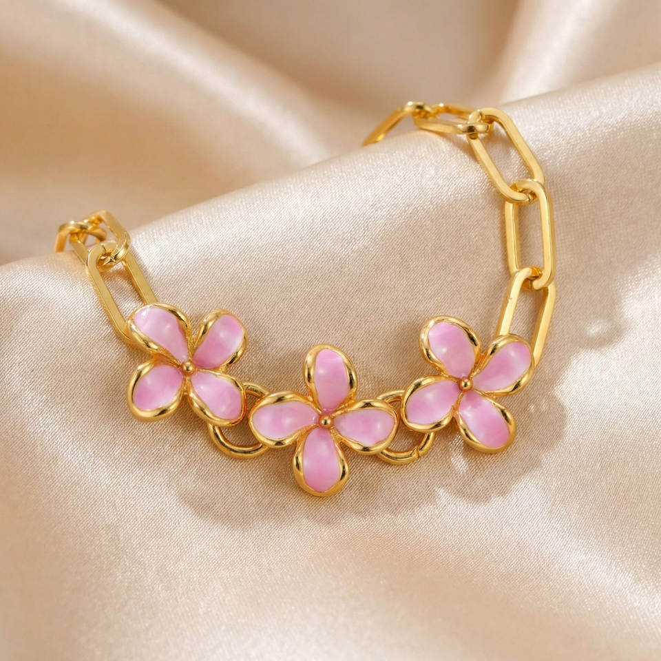 European American Hot Selling Gold Plated Color Dripping Flower Women ...