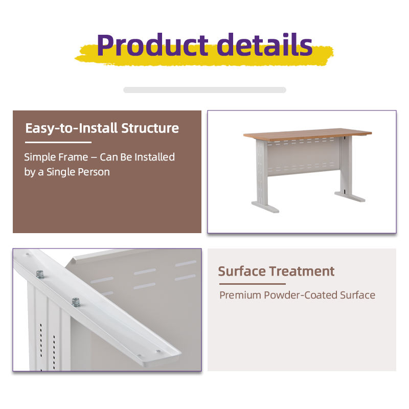 Modern Wood Rectangular J Leg Office Desk Sturdy Durable Eco-Friendly ...