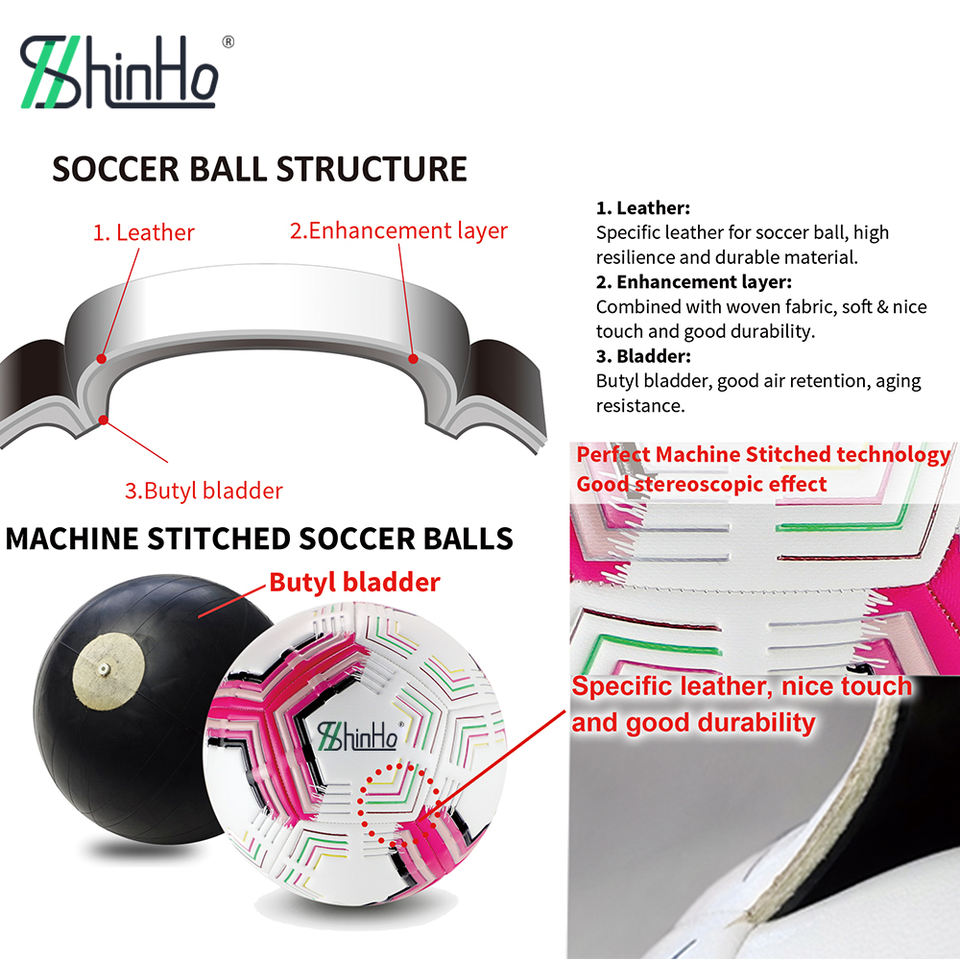 Shinho Factory Price OEM Hot Selling PU Durable Machine-stitched Soccer ...