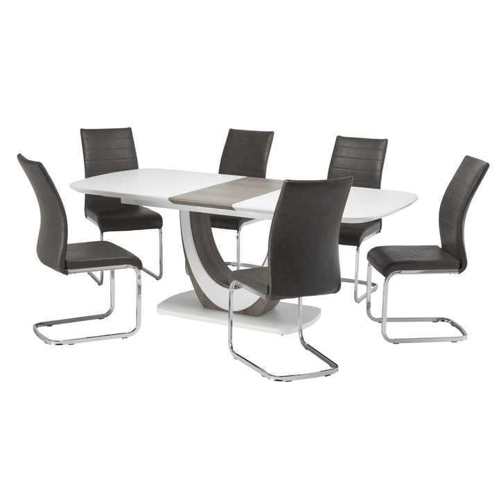 MDF Extending Dinning Room Furniture Extendable 6/8 Seat Modern Dining ...