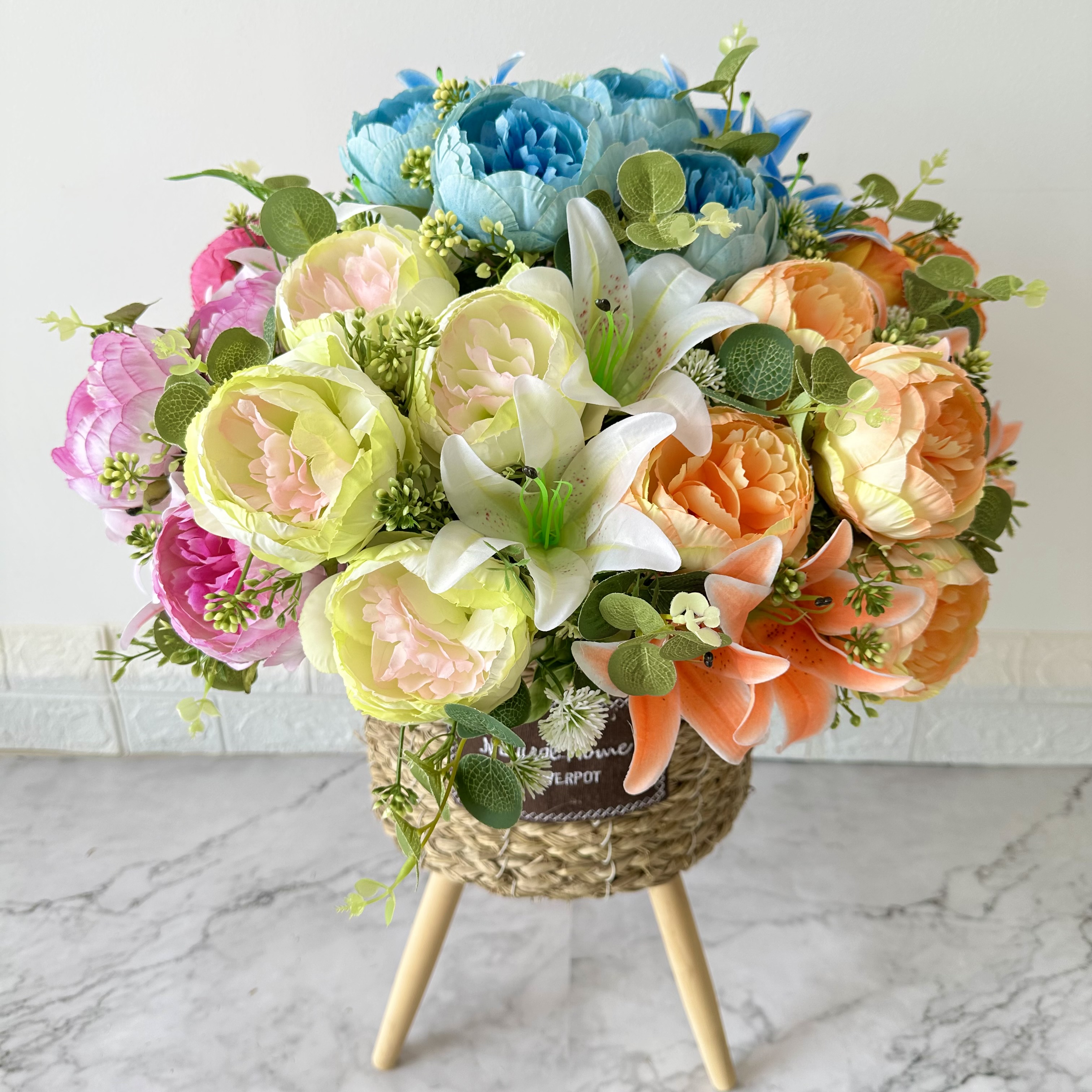 10 fork big tea rose lily set Decorative Flowers Wreaths and Plants Cheap Wholesale Artificial Flowers Decoration