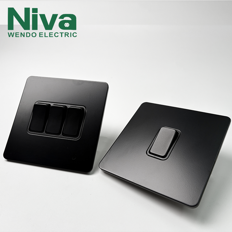 Niva Stainless Steel Retro UK Standard 3 Gang 2 Way Wall Switches with ...