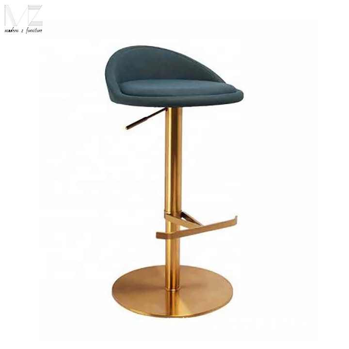 Custom Bar Furniture Adjustable Modern Gold Swivel Barstool Kitchen ...