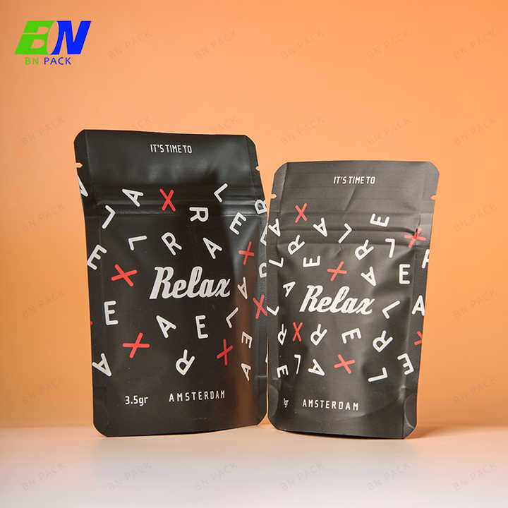 Customizable Matte Empty 3.5g 7g 28g Mylar Bags Re-Seal Stand-Up Design ...