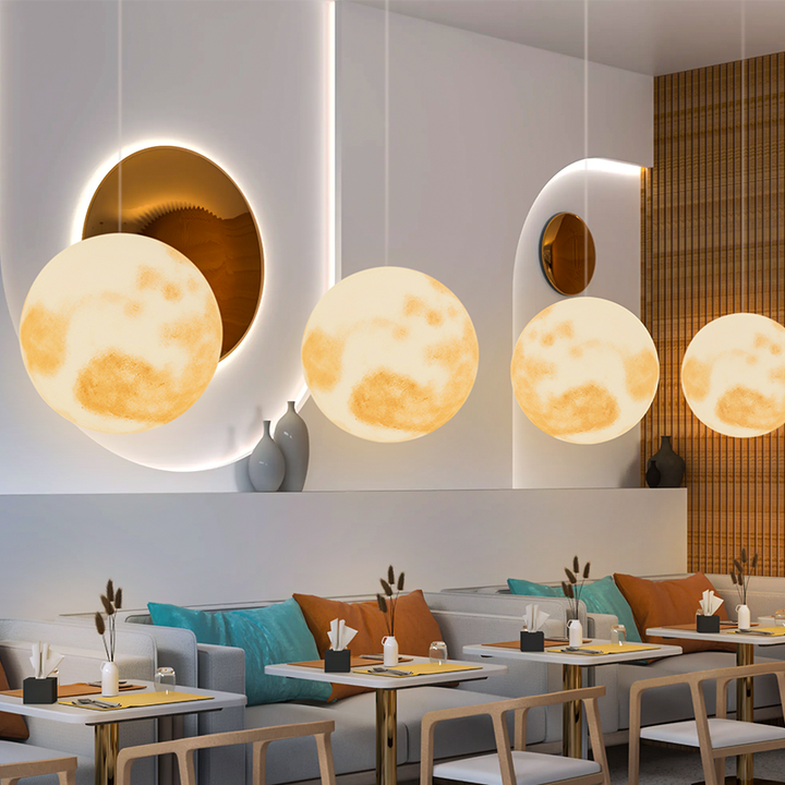 Simple Moon Shaped Hanging Ball Chandelier with Variable Light for ...