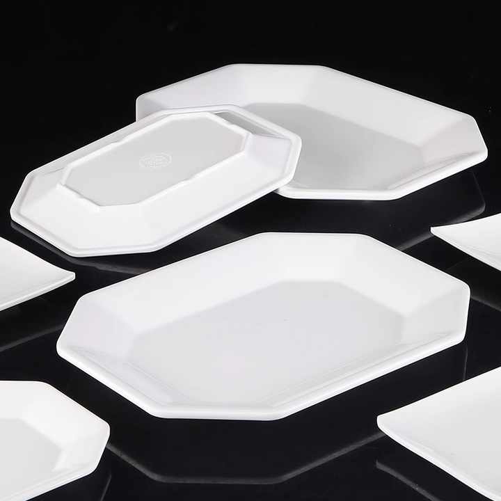 Wholesale Restaurant A5 White Unbreakable Melamine Octagon Shaped ...