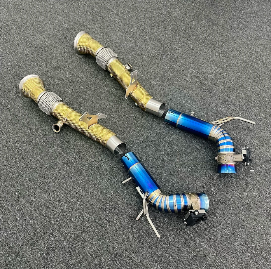 Compatible with Ferrari 296 GTB 3.0T V6 Muffler 1.5mm Thick Titanium ...