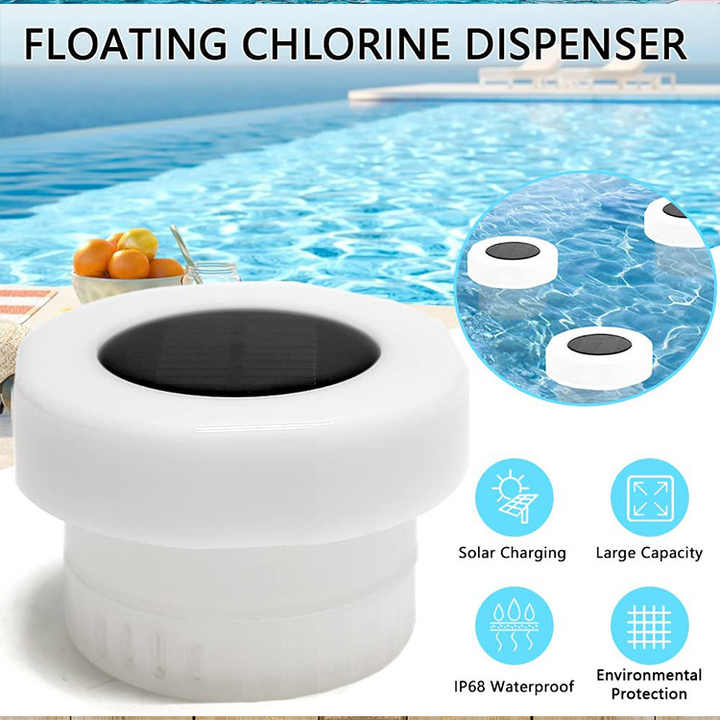 Auto Swimming Pool Fill Floating Chlorine Dispenser With Solar Pool ...