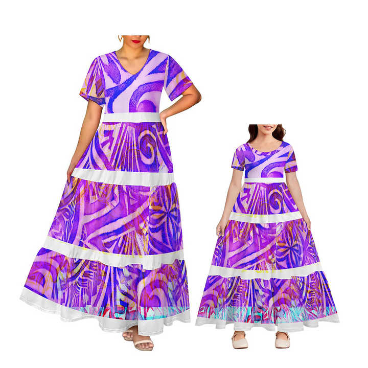 Promotional Polynesian Elei Tribal Design Custom Woman Girl V-Neck ...