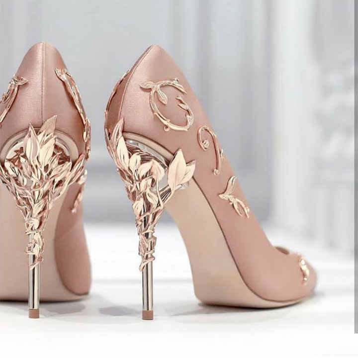 Custom Women Super High Strange Style Stiletto Heels Metal Decoration ...