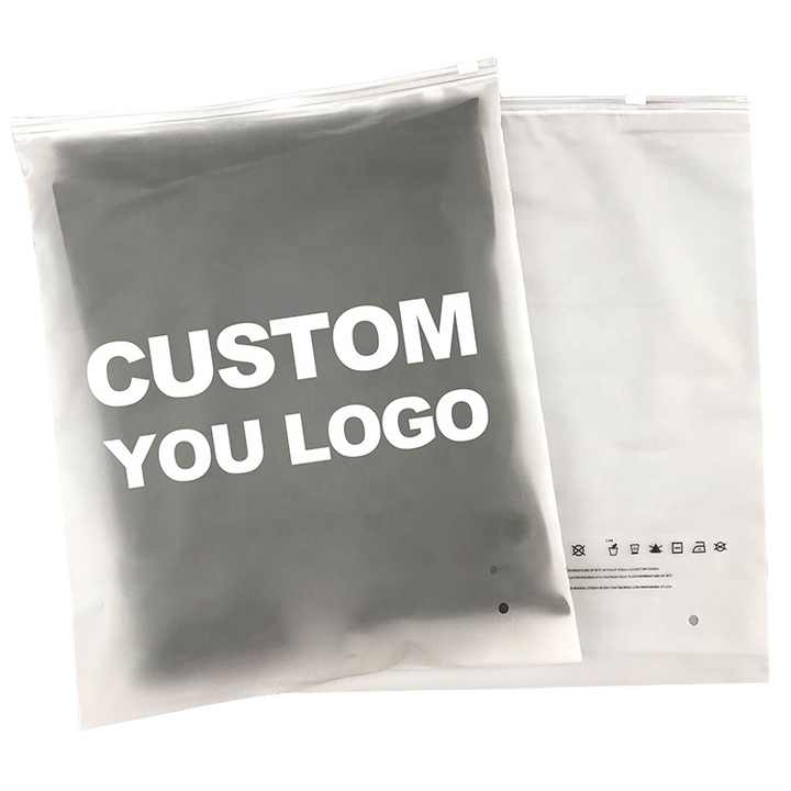 Custom Printed Matte Zip Lock Apparel Packaging Bags