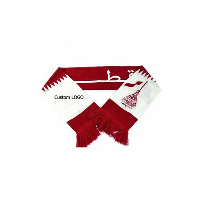Wholesale Qatar Scarf - Knitted Polyester/satin Fabric