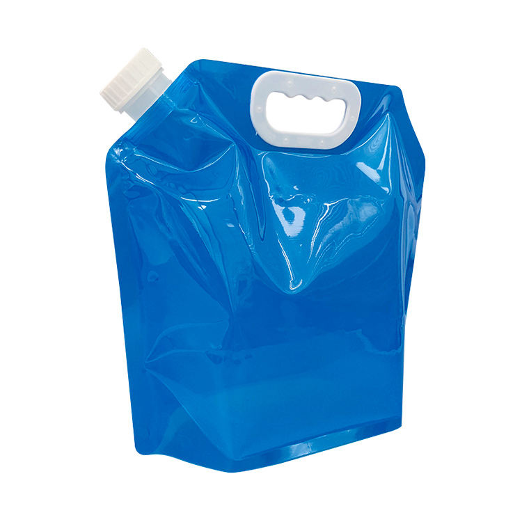 BPA FREE Plastic Reusable 5 Liter Blue Clear Water Bag Liquid Stand up ...