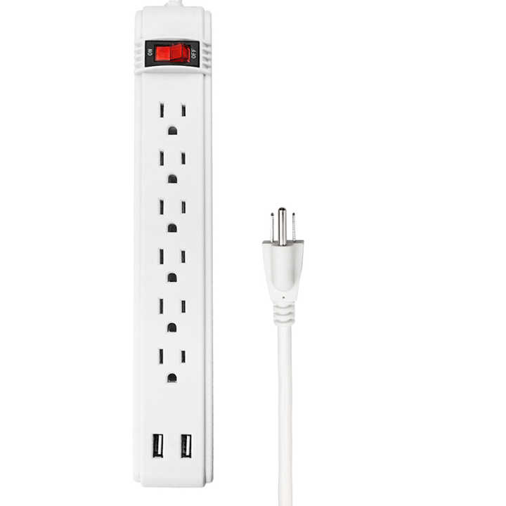 6 Outlet USB Power Strip - Smart and Reliable Surge Protector