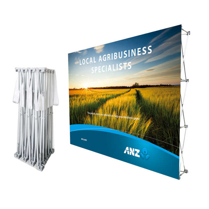 Custom aluminium folding pop up backdrop wall display Banner stand ...